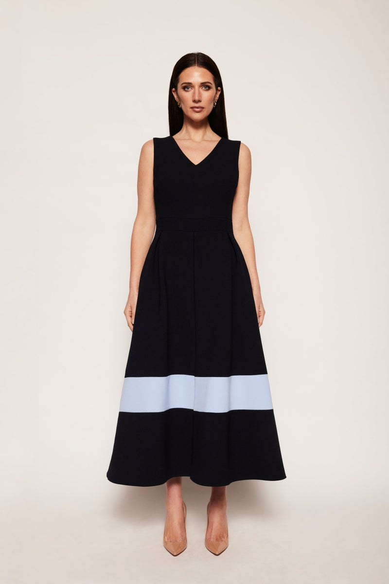 Excellence Dress | Navy Cornflower – Karen Gee